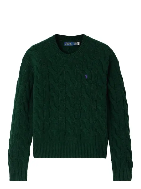Polo Ralph Lauren Cable-knit Wool And Cashmere-blend Sweater - Green