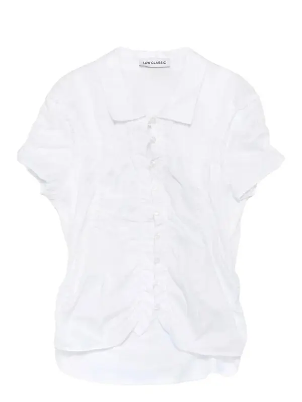 LOW CLASSIC Button-down Gathered Shirt - White