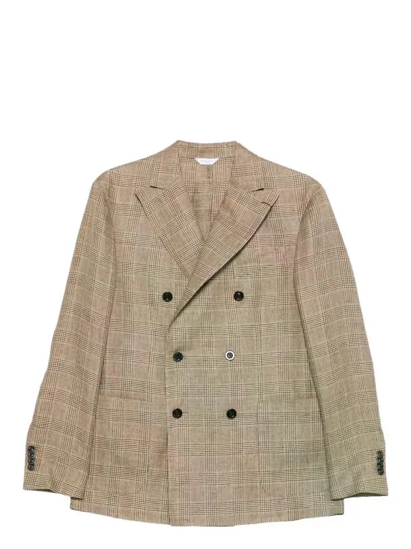 Boglioli Check-pattern Double-breasted Blazer - Neutrals