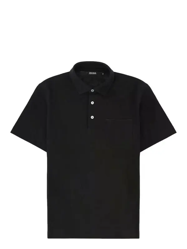 Zegna Pocket Polo Shirt - Black