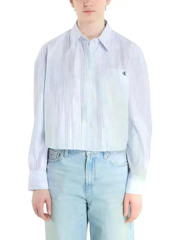 Calvin Klein Striped Cotton Shirt - Blue