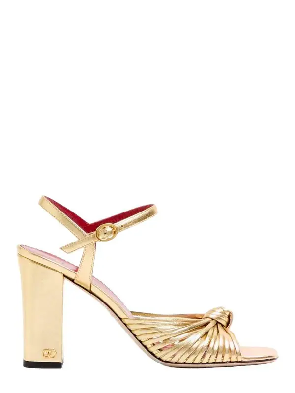 Valentino Garavani Annet Laminated Nappa Sandals 90mm - Gold
