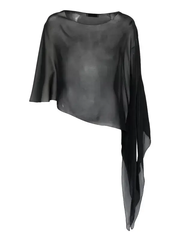Antonelli Firenze Melone Asymmetrical Poncho - Black