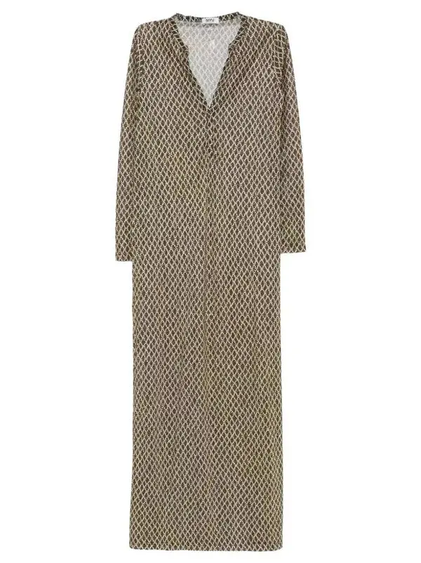 SIYU Patterned Maxi Dress - Brown