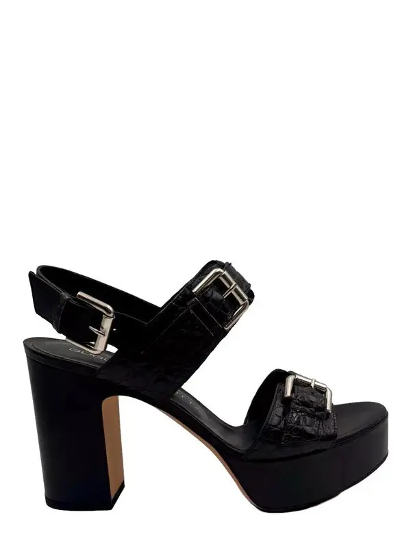 GUGLIELMO ROTTA Buckle-detail Platform Sandals - Black