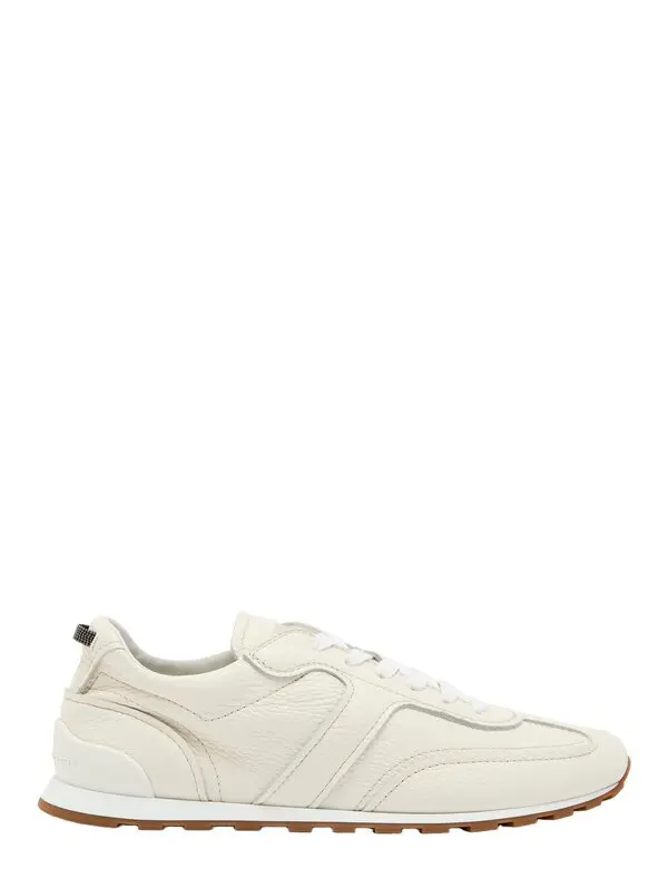 Brunello Cucinelli Panelled Leather Sneakers - Cream