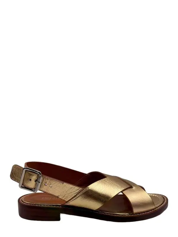 GUGLIELMO ROTTA Buckle-fastening Flat Sandals - Gold