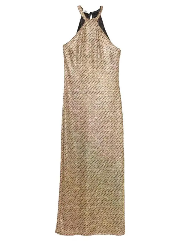 SIYU Tallis Halterneck Maxi Dress - Gold