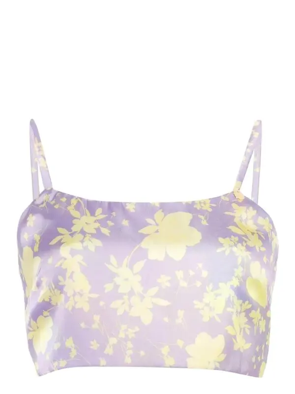CATALINA D'ANGLADE Floral Tie-back Top - Purple