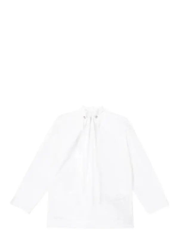 LESS Drawstring Sculpted-neck Shirt - White