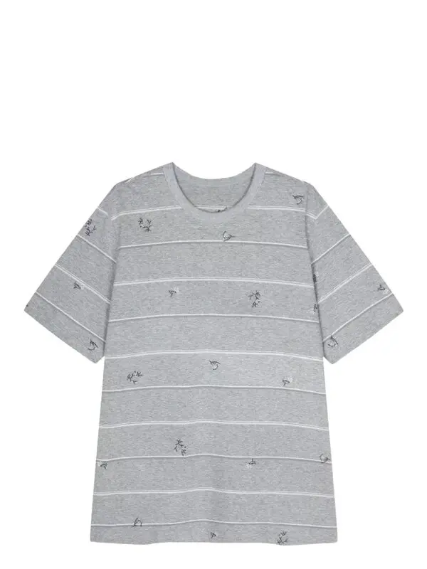 JNBY Striped Embroidered T-shirt - Grey