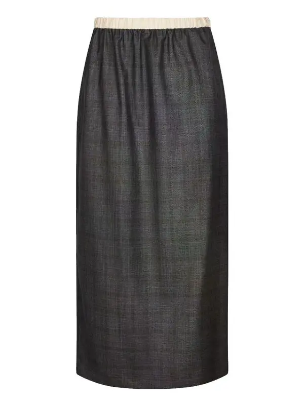 LESS H-line Checked Skirt - Grey