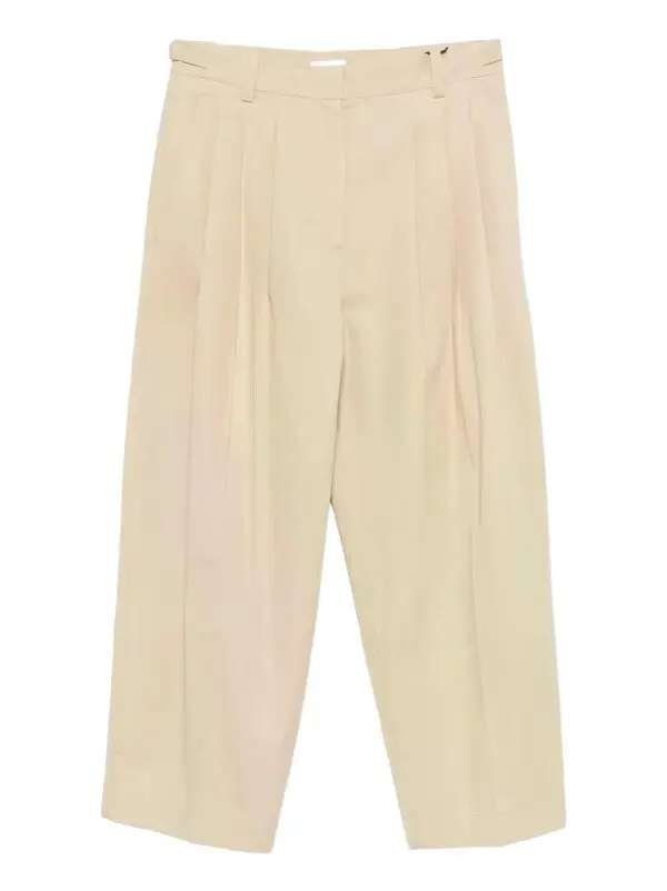 Marella Pleated Cropped Trousers - Grey