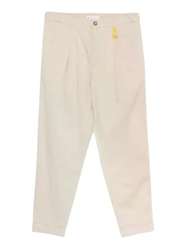 MANUEL RITZ Belt-loop Pleated Trousers - Neutrals
