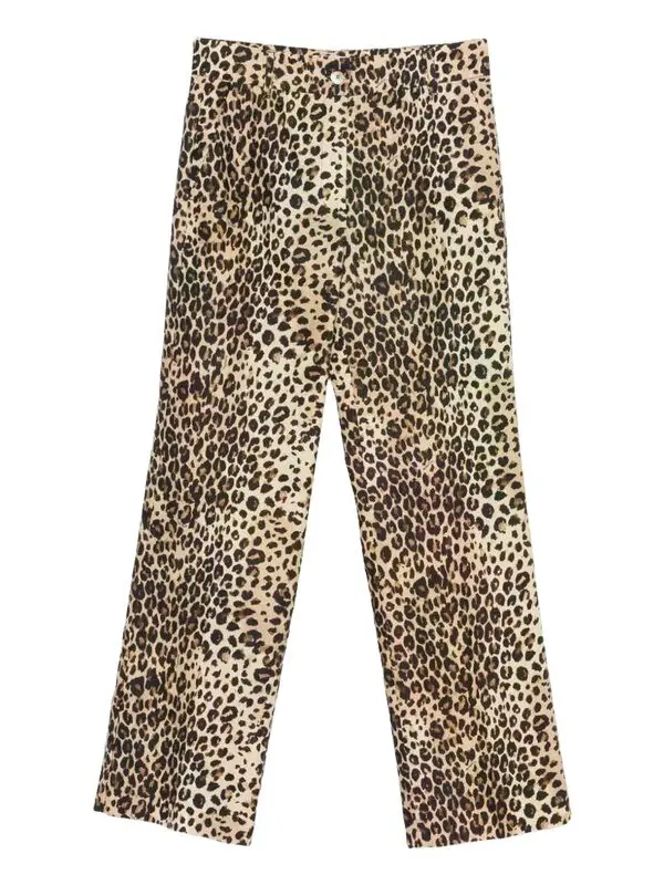 Marella Leopard-print Straight-leg Trousers - Neutrals