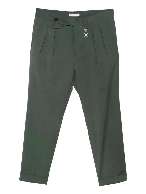 MANUEL RITZ Double-pleat Trousers - Green