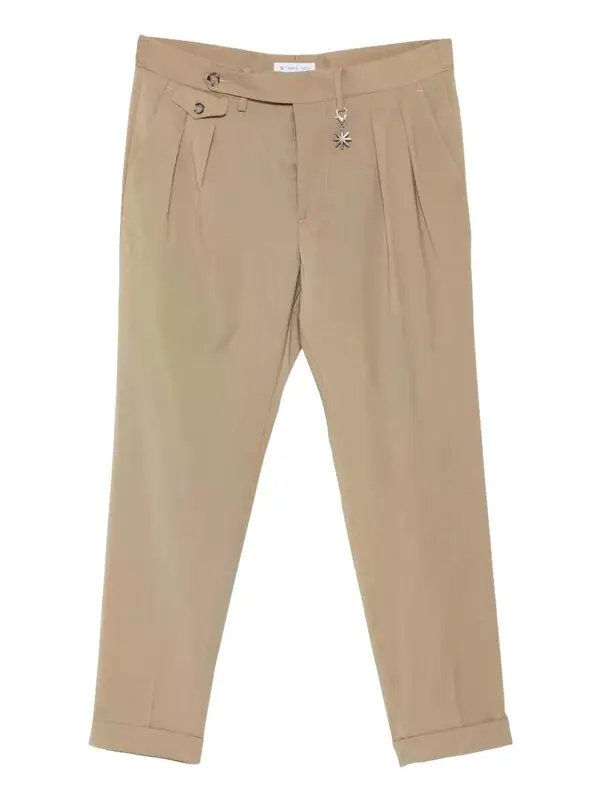 MANUEL RITZ Pleated Cuffed Trousers - Neutrals