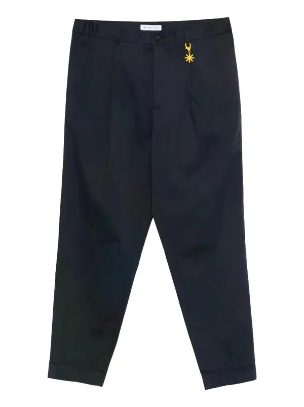 MANUEL RITZ Button-fastening Trousers With Charm Detail - Blue