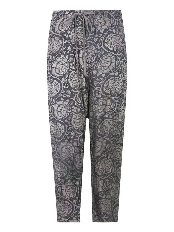 UMA WANG Floral-print Trousers - Black