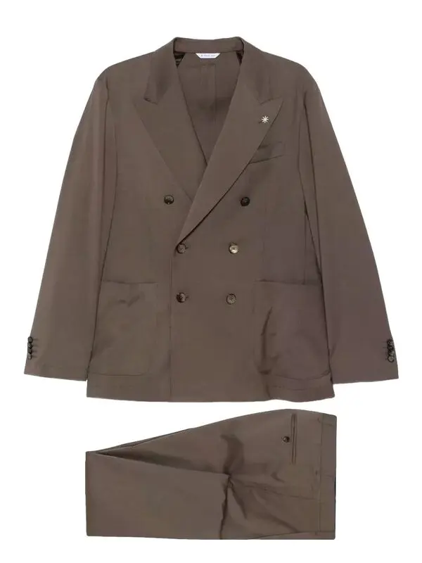 MANUEL RITZ Double-breasted Suit - Brown