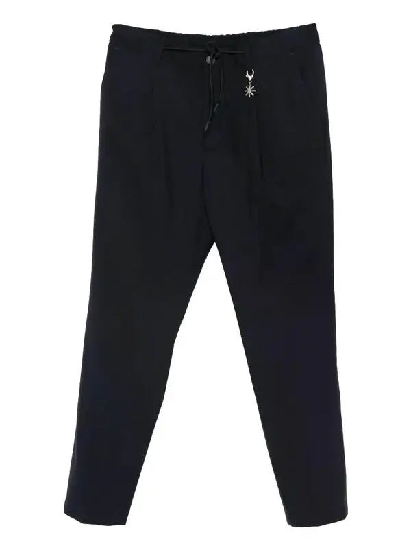 MANUEL RITZ Drawstring Trousers With Charm Detail - Blue