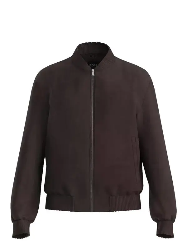 BOSS Goat-skin Zip Jacket - Brown