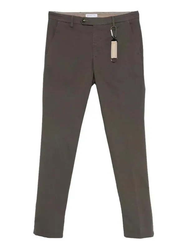 MANUEL RITZ Zip-fly Slim Fit Trousers - Brown