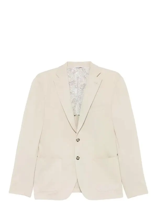 MANUEL RITZ Notched-lapel Cotton Blazer - Neutrals