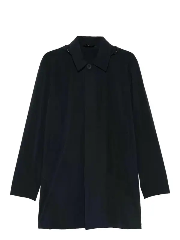 MANUEL RITZ Buttoned Hooded Coat - Blue