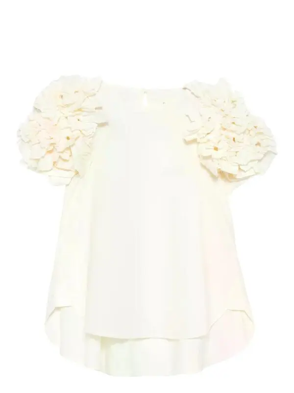PSOPHIA Ruffled-sleeve Blouse - Neutrals