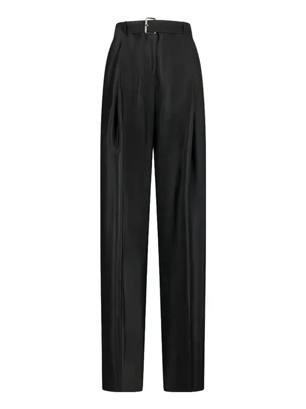 Blumarine Belted Pleated Trousers - Black