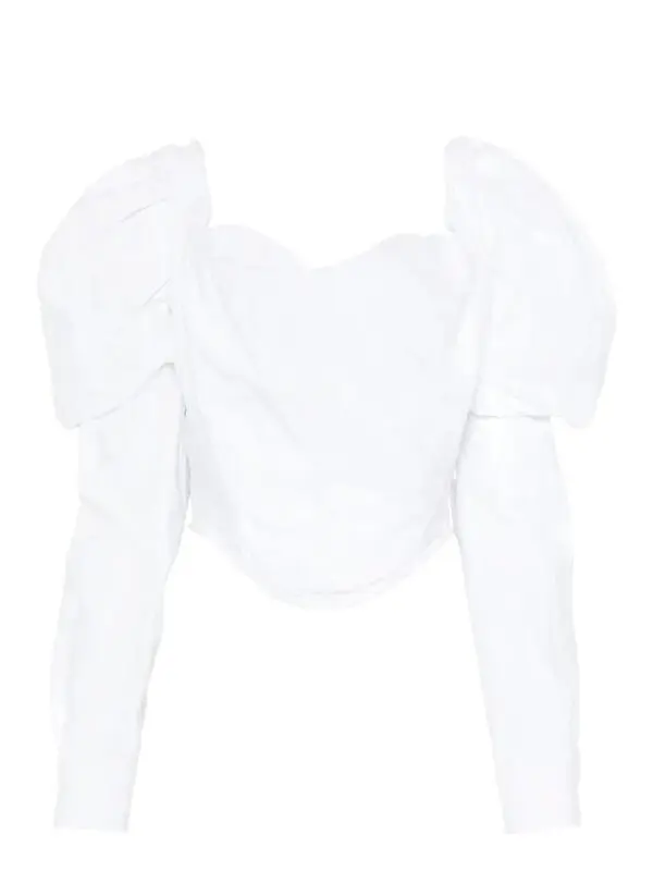 VIVIENNE WESTWOOD Ls Sunday Puff-sleeve Corset Top - White