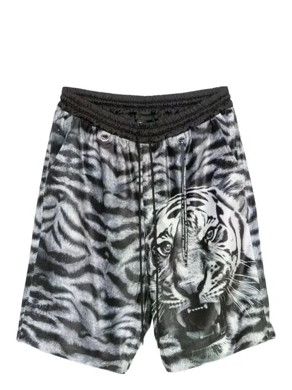 MASTERMIND WORLD Tiger-print Shorts - Black