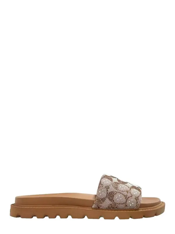 COACH Brynn Crystal-embellishment Slides - Neutrals