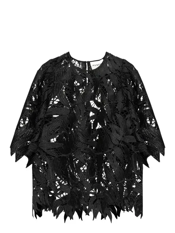 Munthe Bubble Lace Blouse - Black