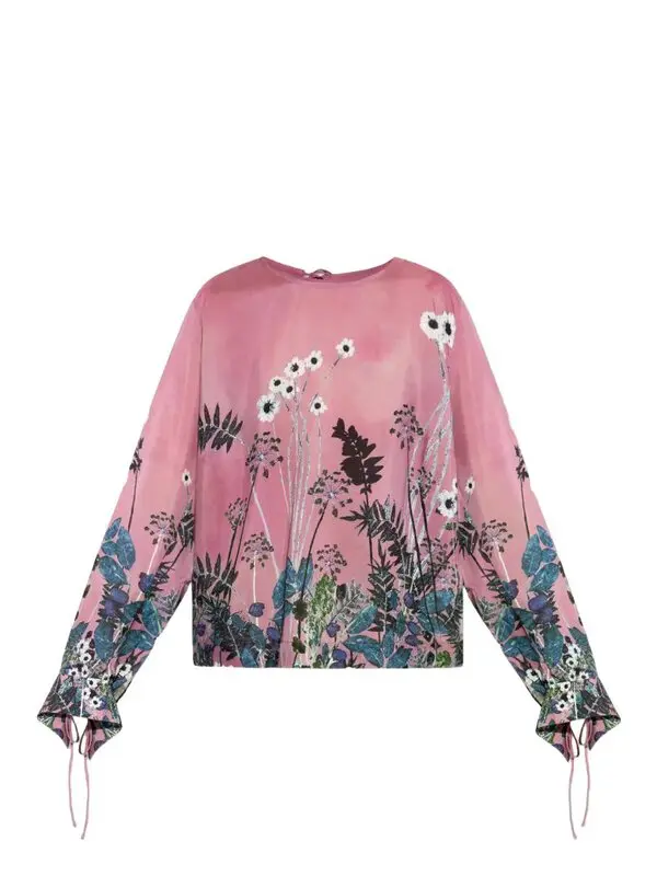 Munthe Floral-print Blouse - Pink