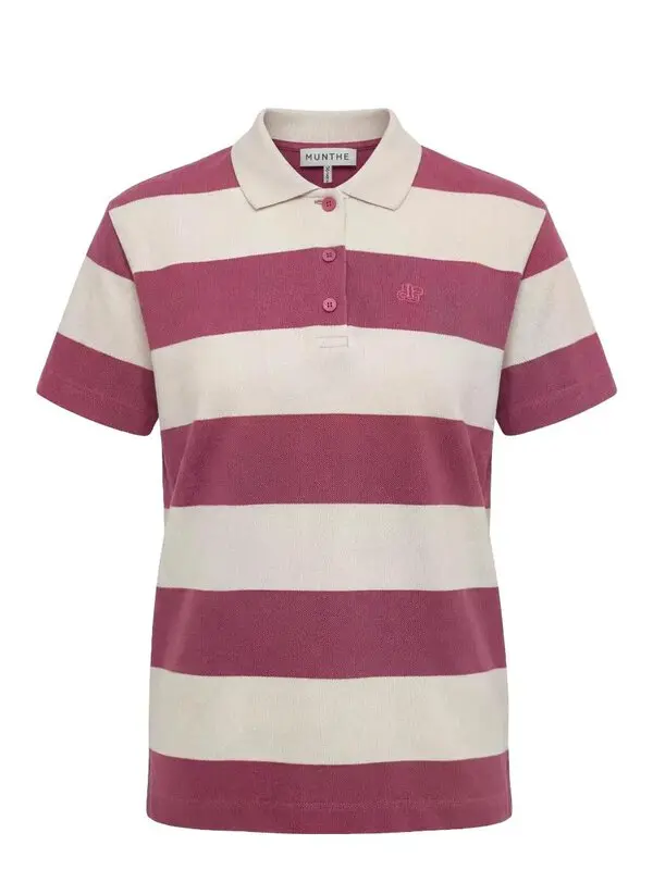 Munthe Striped Polo Top - Pink