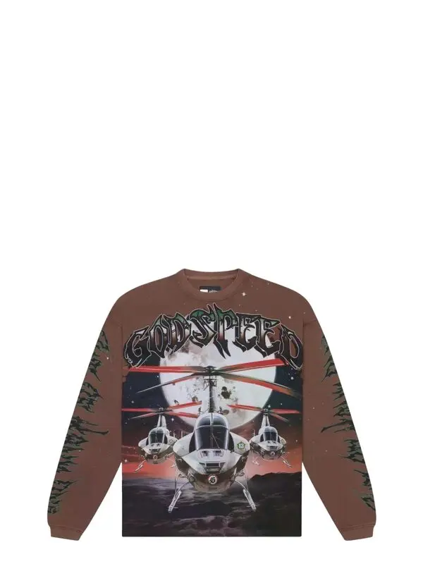 GODSPEED Graphic-print Long-sleeve Sweatshirt - Brown