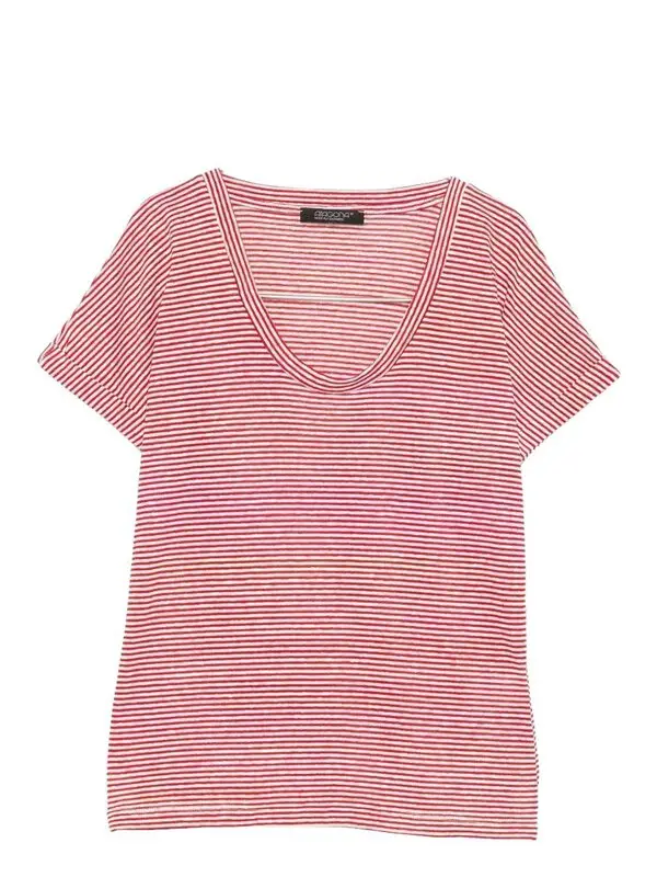ARAGONA Striped T-shirt - Red