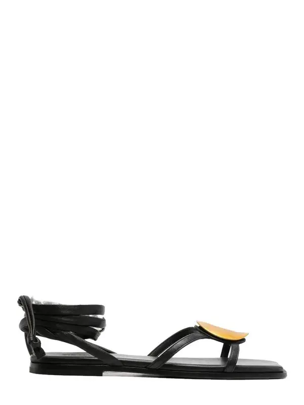 VIC MATIE Baron Wrap Leather Sandals - White