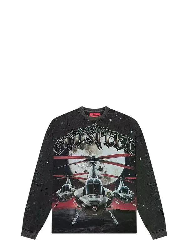 GODSPEED Graphic-print Long-sleeve Sweatshirt - Black