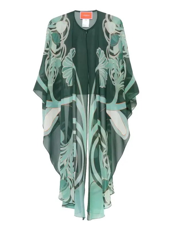 La DoubleJ Maria Floral Open Kaftan - Green