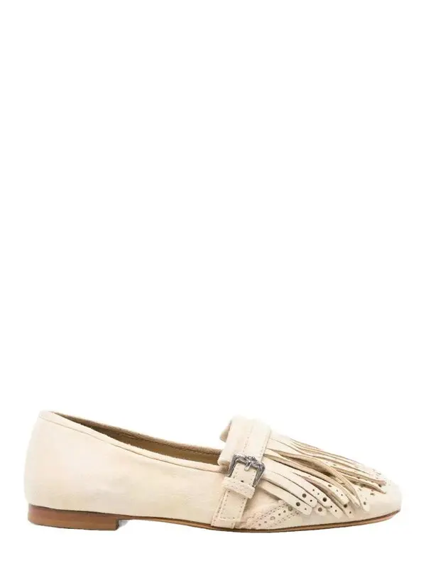 Ermanno Scervino Fringed Buckle Loafers - Neutrals