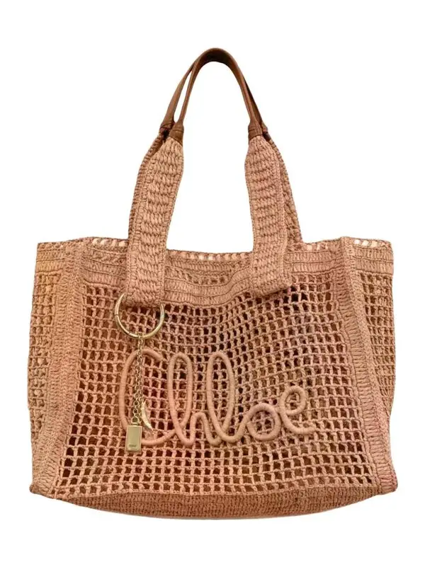 Chloé Openwork Logo Tote - Orange