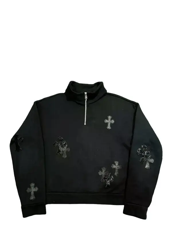 Chrome Hearts Cross-patch Quarter-zip Sweater - Black