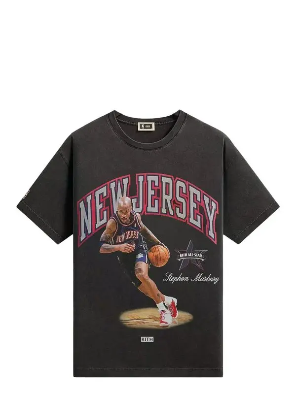 Kith X Nba All-star New Jersey Nets Stephon Marbury T-shirt - Grey