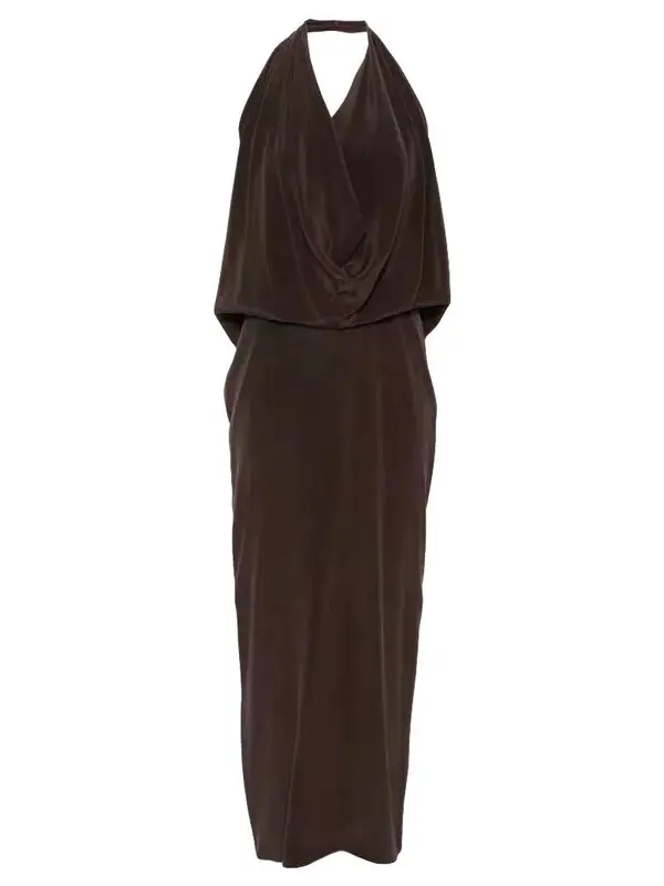ALYSI Halterneck Maxi Dress - Brown