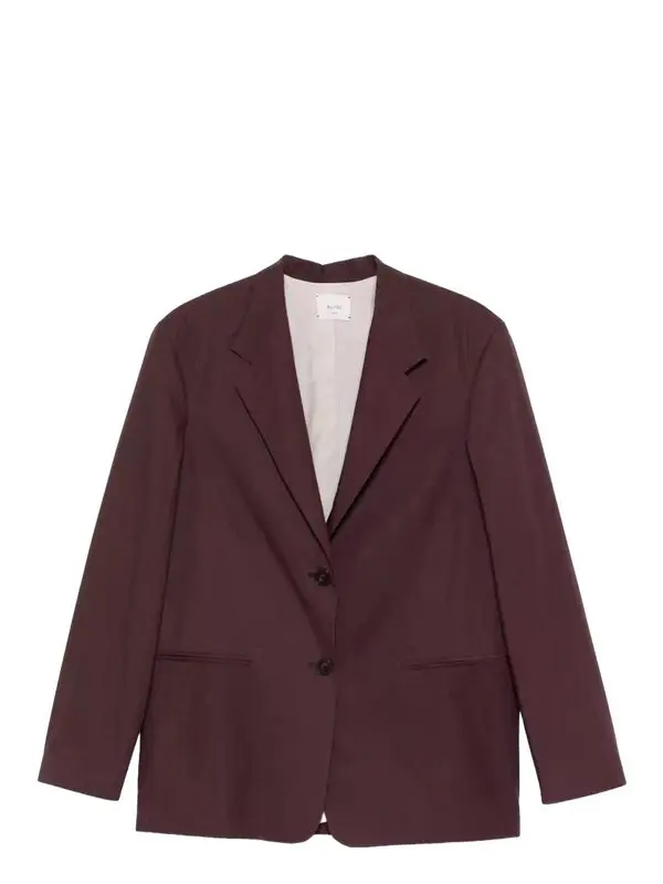 ALYSI Lapel Collar Button Jacket - Brown
