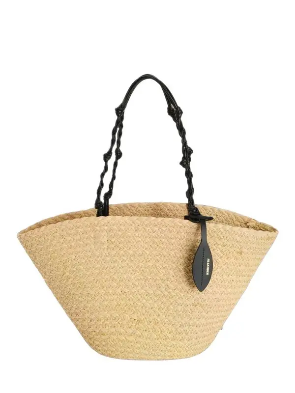 JIL SANDER Tangle Bucket Bag With Logo Tag - Neutrals