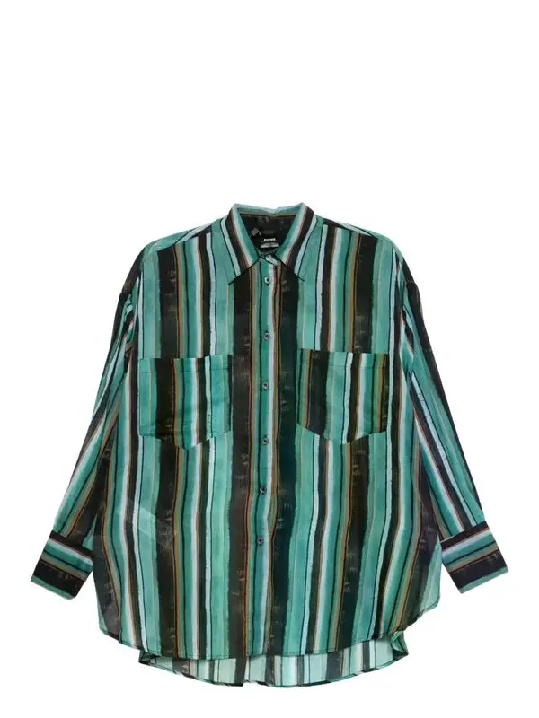 Pinko Striped Chest-pocket Shirt - Green
